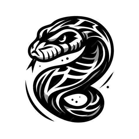 Premium Vector Illustration Of Python In Black And White
