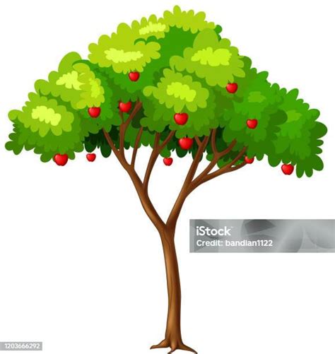 เย็นแอปเปิ้ลต้นไม้การ์ตูน ภาพประกอบสต็อก ดาวน์โหลดรูปภาพตอนนี้ ต้นแอปเปิ้ล กิ่งไม้ ส่วน