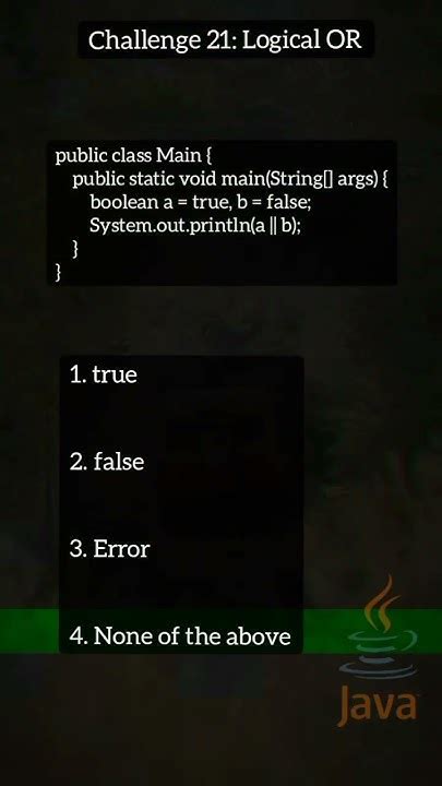 Java Challenge 21 Logical Shorts Shortvideo Youtube
