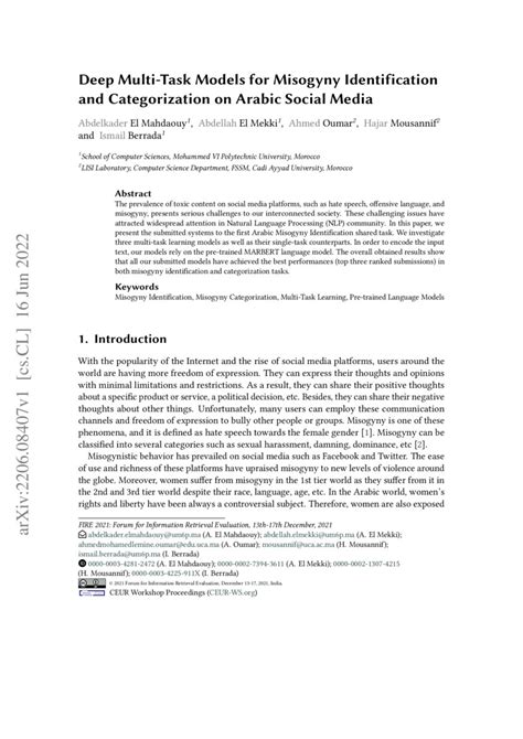 Deep Multi Task Models For Misogyny Identification And Categorization