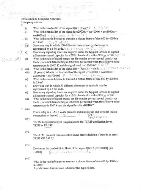Introduction To Computer Networks Questions Pdf Transmission Control Protocol Bit Rate