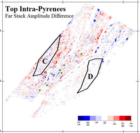 far offset stack difference map at the intra pyrenees interface