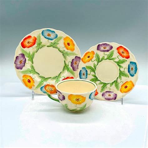 3pc Grindley Pottery Trio Tea Set Sold At Auction On 11th January