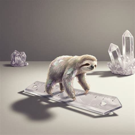 A Small Sloth With A Crystalline Texture On Its Fur Stands On A