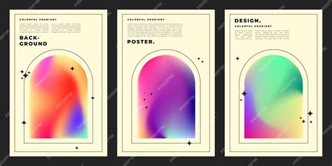 Premium Vector Abstract Colorful Fluid Gradient Mesh Background Template Copy Space Frame Set