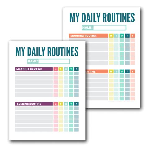 Free Printable Adhd Routine Charts Free Printable Chart