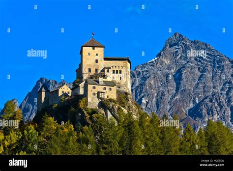 Tarasp Castle Tarasp Lower Engadine Graubunden Grisons Switzerland