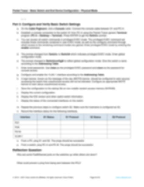 SOLUTION Packet Tracer Basic Switch And End Device Configuration Physical Mode Studypool