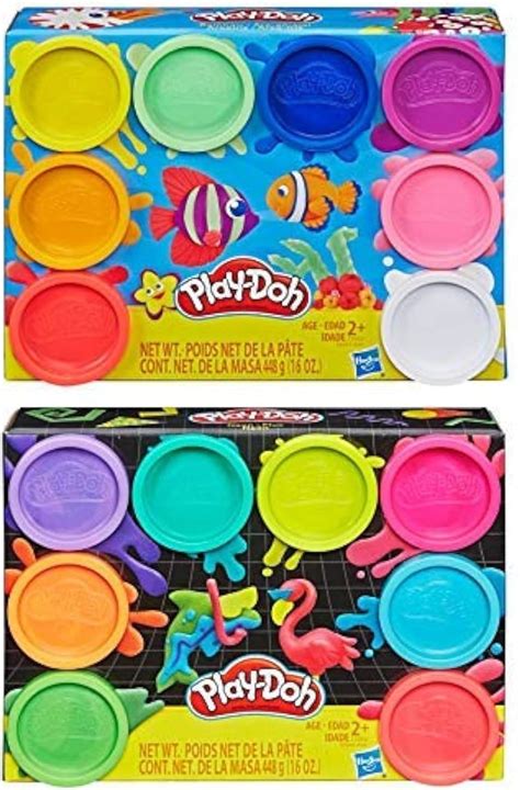 Pd Play Doh 8 Pack Bundle 8 Pack Of Rainbow Compound 8 Pack Of Neon