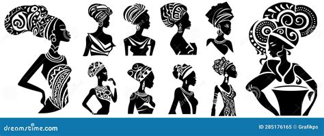 African Woman With Headdress Vector Illustration On A White Background
