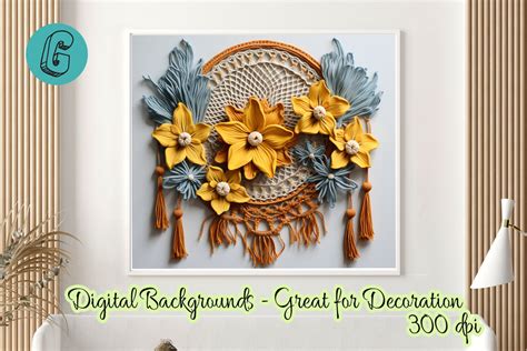 Daffodils Macrame Background 20 Graphic By Glamour · Creative Fabrica