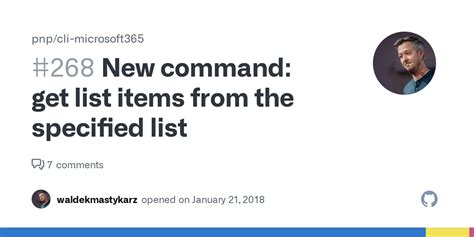 New Command Get List Items From The Specified List · Issue 268 · Pnp