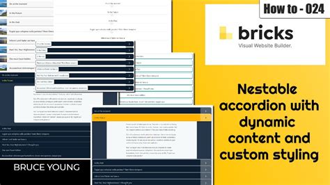 bricks builder tutorial nested accordion dynamic content and custom