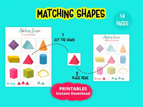 Printable Shape Matching Shape Matching Learning Shapes Etsy