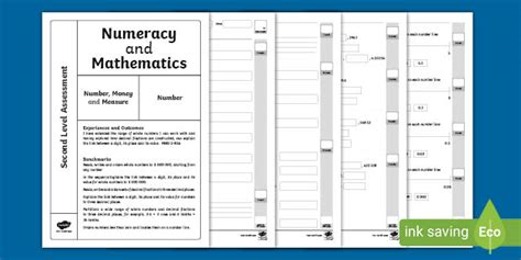 Second Level Numeracy And Mathematics Assessment Number