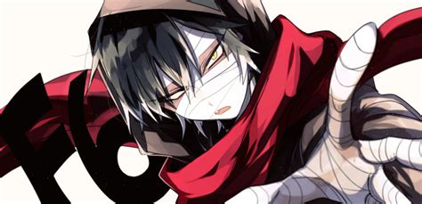 Safebooru 1boy Bandage On Face Bandaged Hand Bandages Black Hair