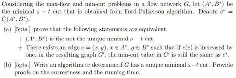 Solved Considering The Max Flow And Min Cut Prob SolutionInn