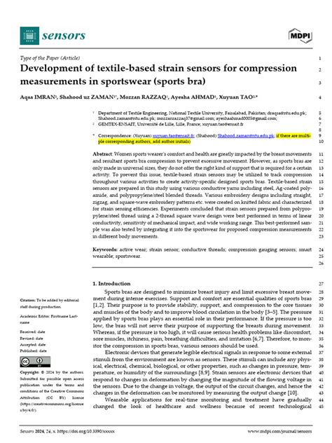 Sensors Pdf Yarn Textiles