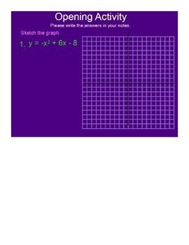Graphing Quadratic Inequalities SmartBoard Lesson By Morley S Lessons
