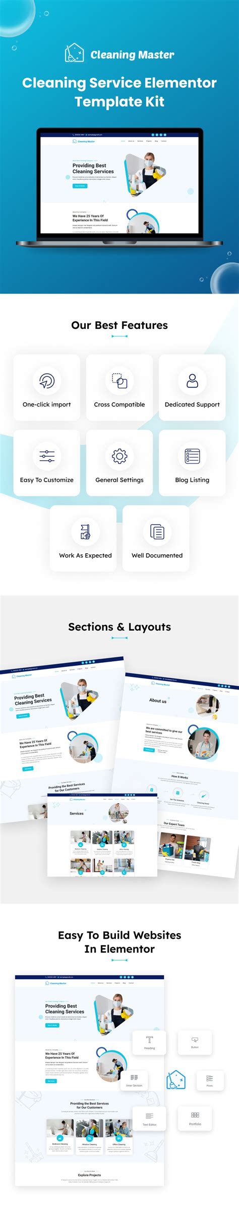 Cleaning Master Professional Cleaning Services Elementor Template Kit