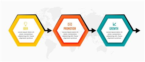 Business Infographic Success Workflow Template With 3 Step Stock Vector
