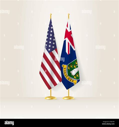 United States And British Virgin Islands National Flag On A Light