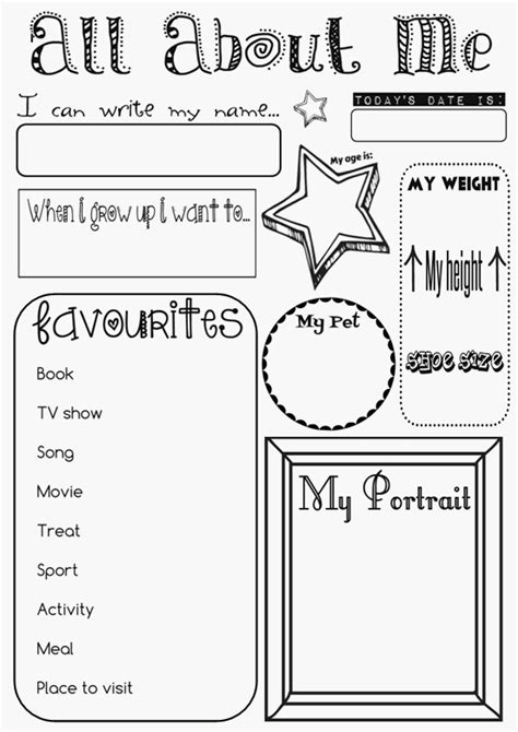 Free All About Me Preschool Printable Worksheets Worksheets Library