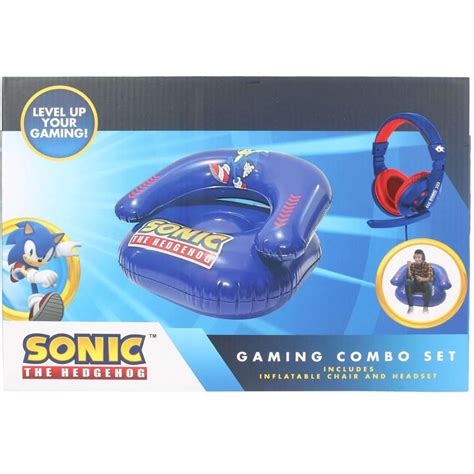 Sonic Inflatable Gaming Chair With Headset Combo