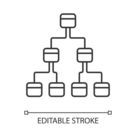 Tree Diagram Linear Icon Hierarchical System Node Link Diagram Tree