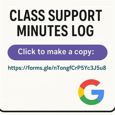 Class Support Minutes Log By Sped Solutions By Yasmin Tpt