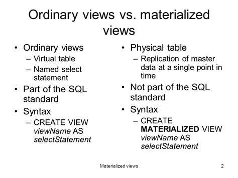 materialized views snapshot tables ppt video online download
