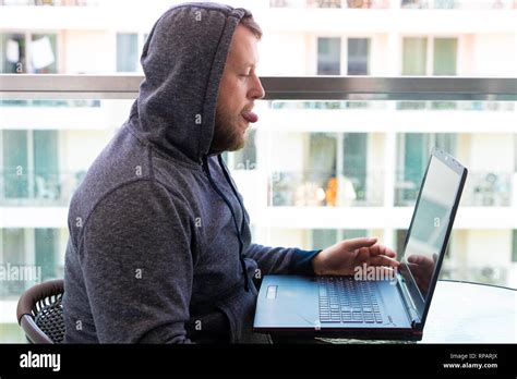 Cybercrime Hacking And Technology Concept Male Hacker Writing Code
