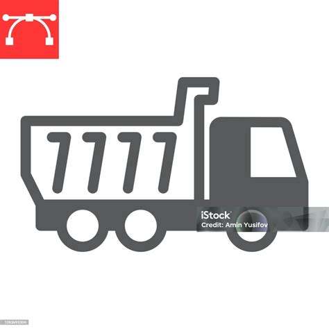 티퍼 트럭 글리프 아이콘 건설 및 산업 트럭 사인 벡터 그래픽 편집 가능한 스트로크 솔리드 아이콘 Eps 10 건설 기계류에 대한 스톡 벡터 아트 및 기타 이미지 Istock