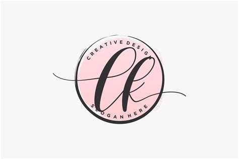 Initial Lk Handwriting Logo With Circle Template Vector Signature Wedding Fashion Floral And