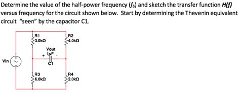 solved determine the value of the half power frequency fb