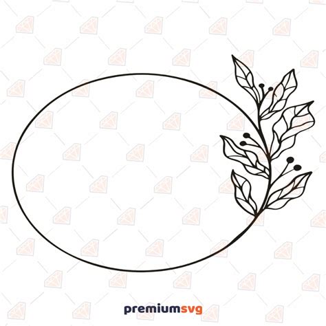 Floral Ellipse Svg Oval Wreath Cut File Instant Download Premiumsvg