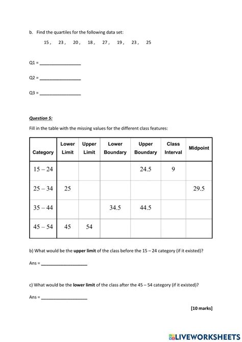 Statistics Work Free Interactive Worksheets 1863010
