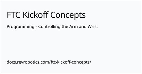Programming Controlling The Arm And Wrist Rev Robotics Documentation