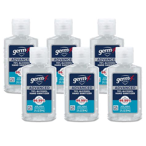 Germ X Advanced Hand Sanitizer 2 Fl Oz Pack Of 6 Less