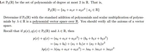 solved let p2 r be the set of polynomials of degree at most 2 in r