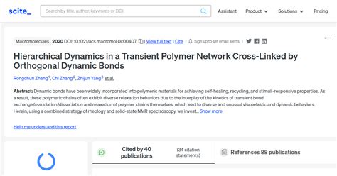 Hierarchical Dynamics In A Transient Polymer Network Cross Linked By