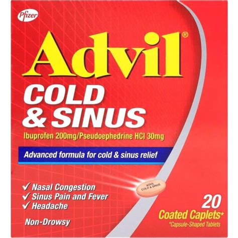 Advil Cold Andsinus 20 Tablets Al Marwa Pharmacy Qatar
