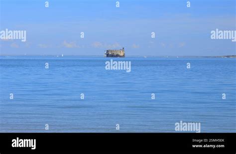 Building Of Fort Boyard Seen From Boyarville Beach On Oleron Island