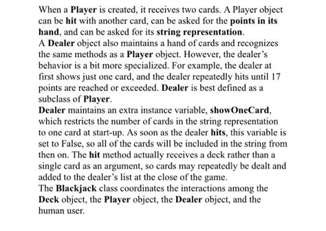Solved Blackjack Game Simulator Project Description Create