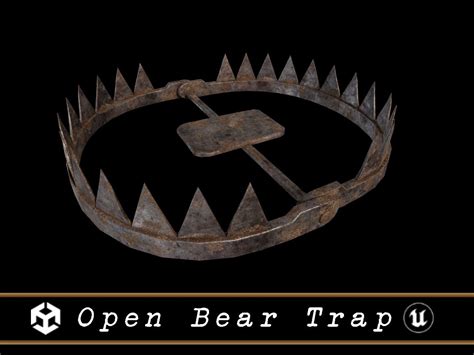 3d Model Open Bear Trap Vr Ar Low Poly Cgtrader