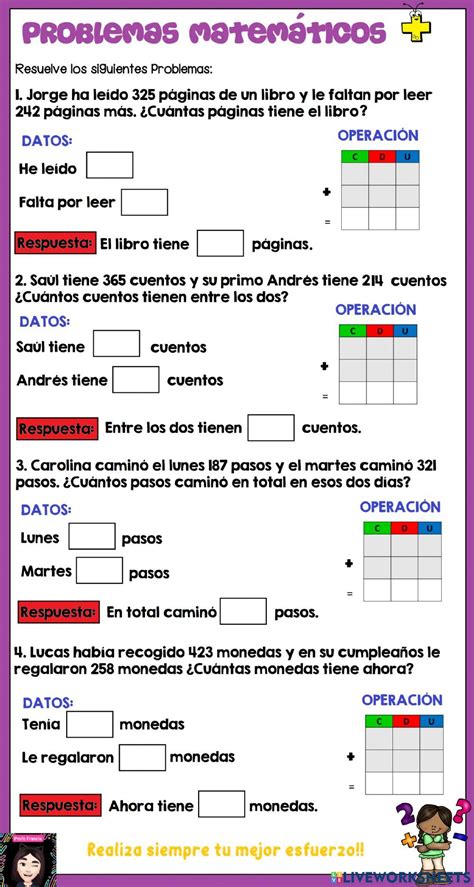 Problemas De Adición En 2025 Solucion De Problemas Matematicos