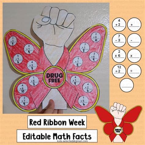 Red Ribbon Week Math Craft Addition Activities Kindergarten Bulletin