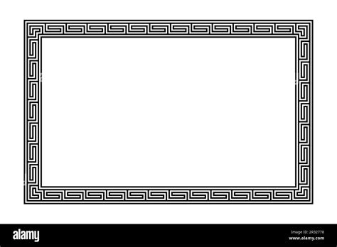 Rectangle Frame With Greek Fret Ornament And A Seamless Meander Pattern Decorative Oblong