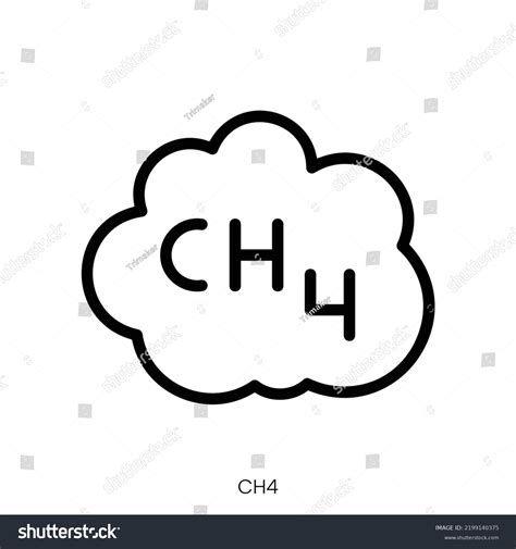 ch4 icon line art style design stock vector royalty free 2199140375