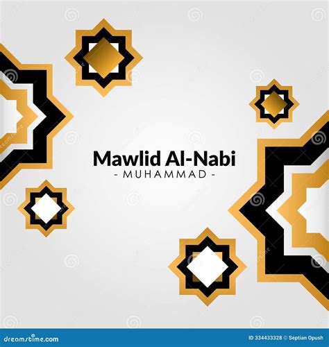 Milad Nabi Social Media Poster With Islamic Background Stock Vector